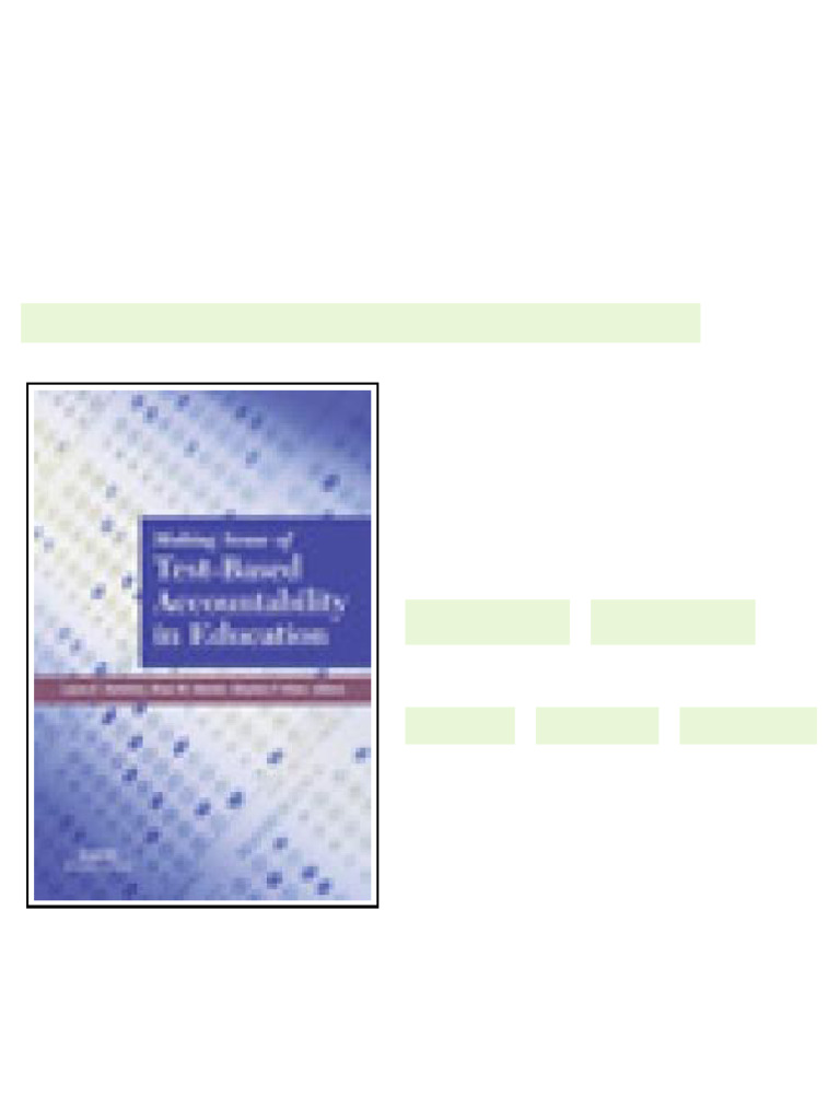 Making Sense of Test Based Accountability in Education 1st Edition ...