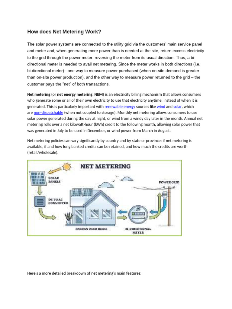 Net Metering Working | PDF | Solar Power | Energy Technology
