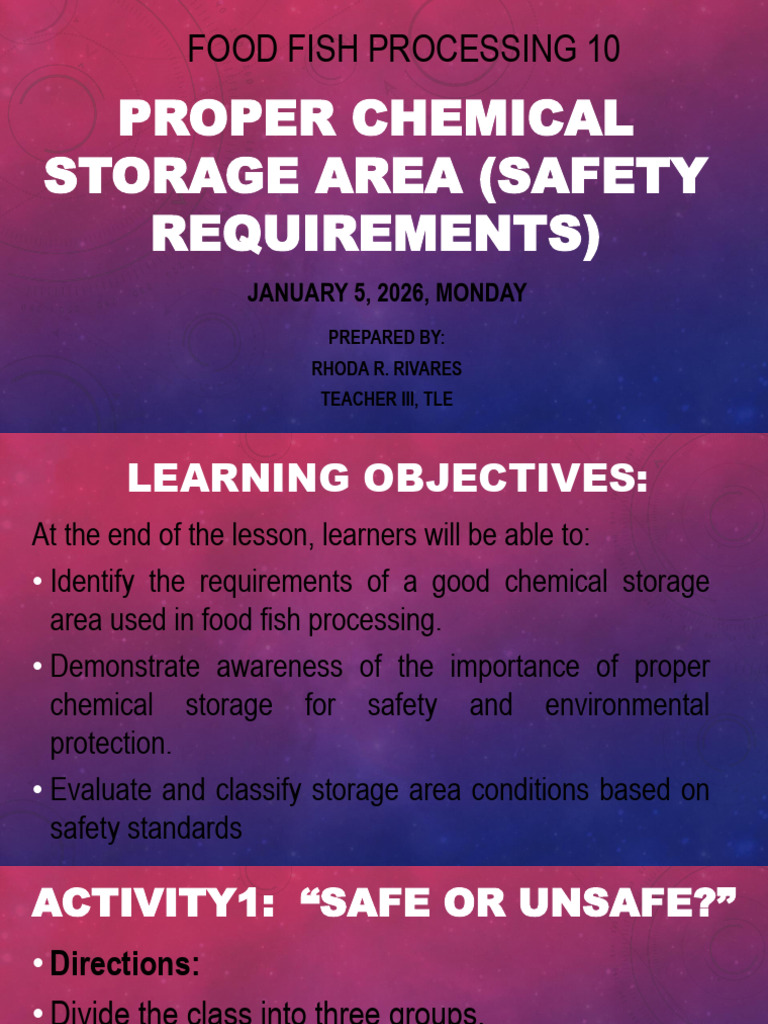 Chemical Storage Safety Guidelines | PDF | Personal Protective ...