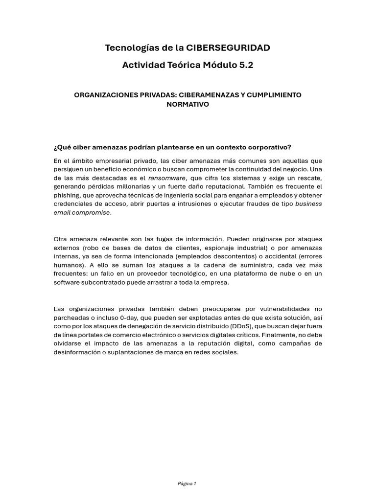 Actividad Teorica Modulo 5.2 | PDF