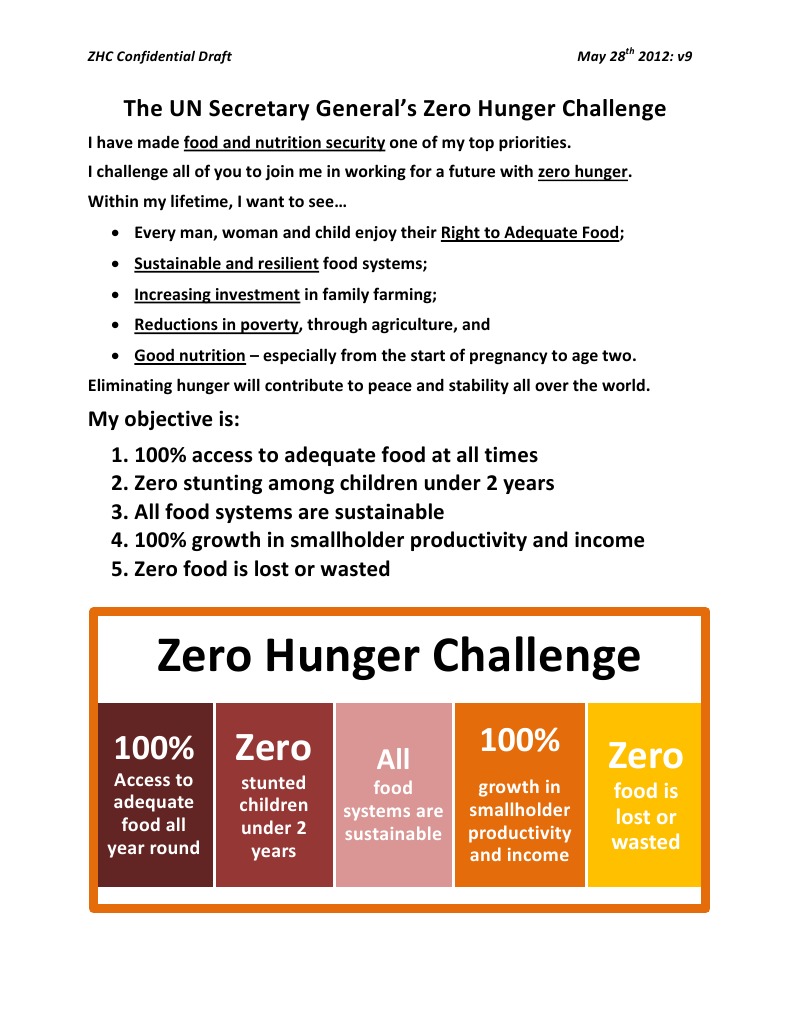 Zero Hunger Challenge | PDF