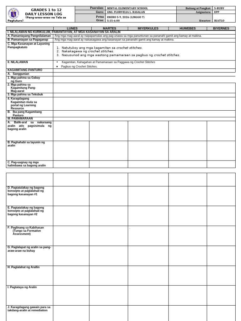 a4-Grade 5 Dll Epp 5 q3 Week 7 | PDF