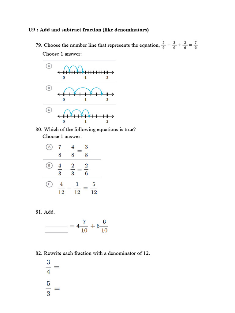 Add and Subtract Fractions Guide | PDF