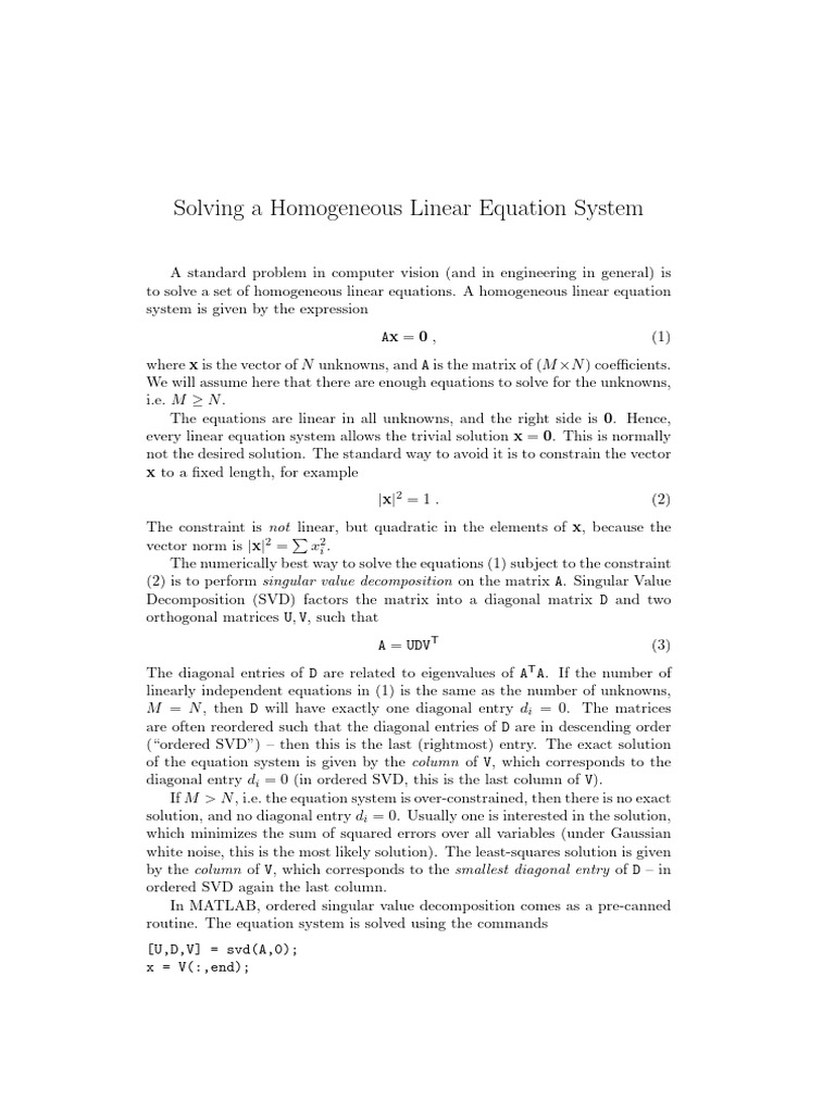 Homogeneous Equations | PDF