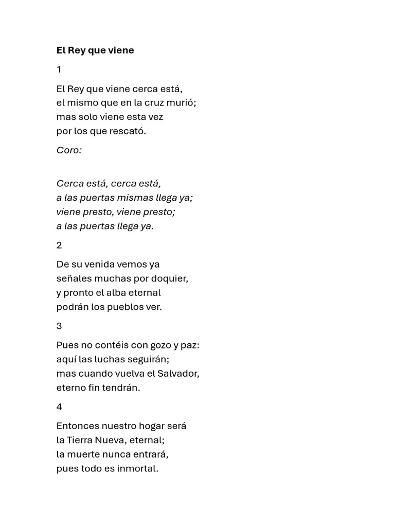 El Rey que Viene: Esperanza y Señales | PDF