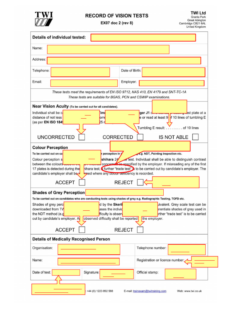 03 EX07 Doc 2 - TWI Record of Vision Tests (Rev.8) - (Filled Sample ...