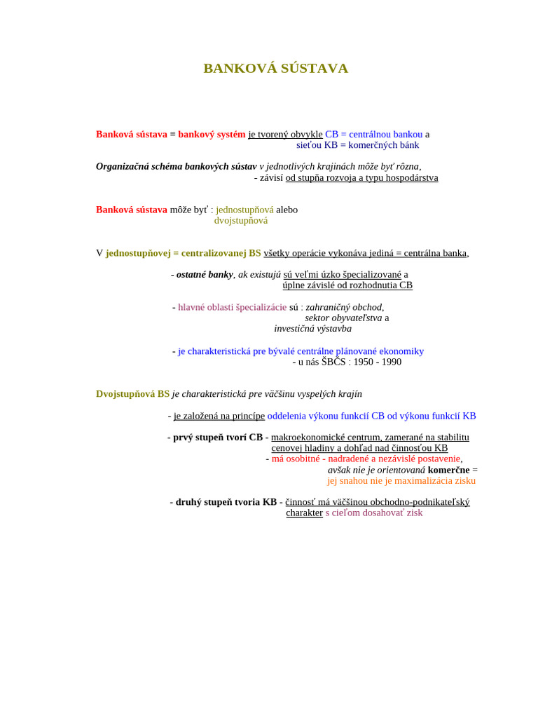 Banková Sústava | PDF