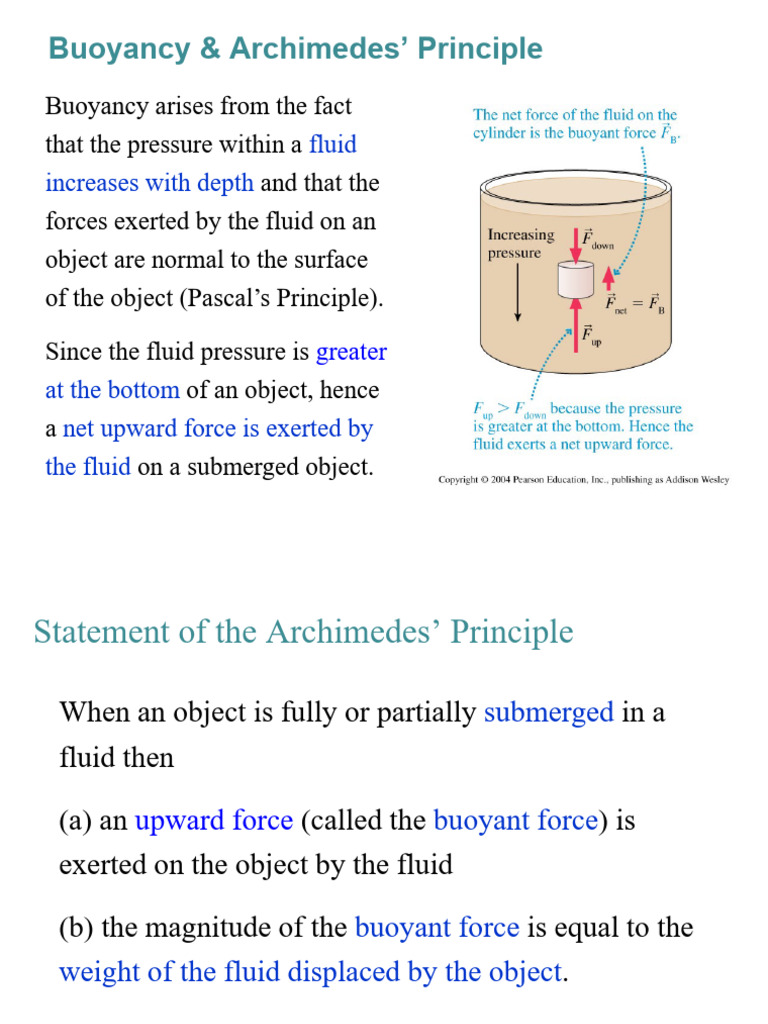 Buoyancy and Archimedes Principle 2025 Annotated 1 | PDF | Buoyancy ...