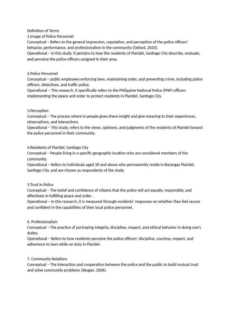 Definition of Terms | PDF | Police | Police Officer