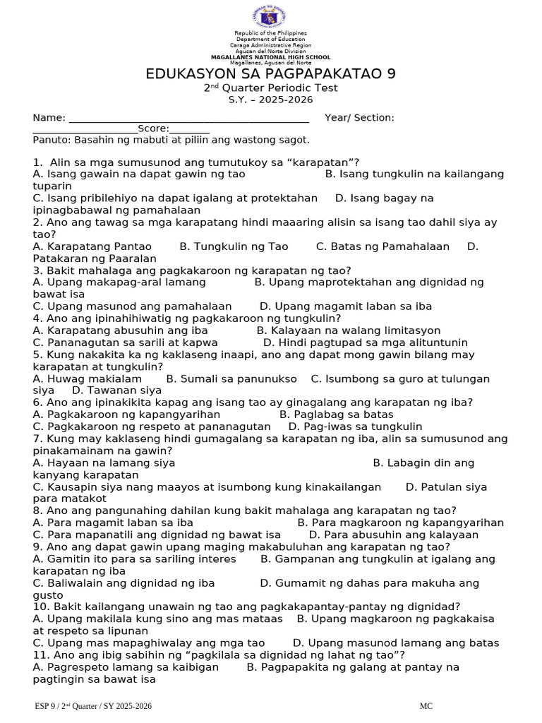 2nd Periodic Test | PDF
