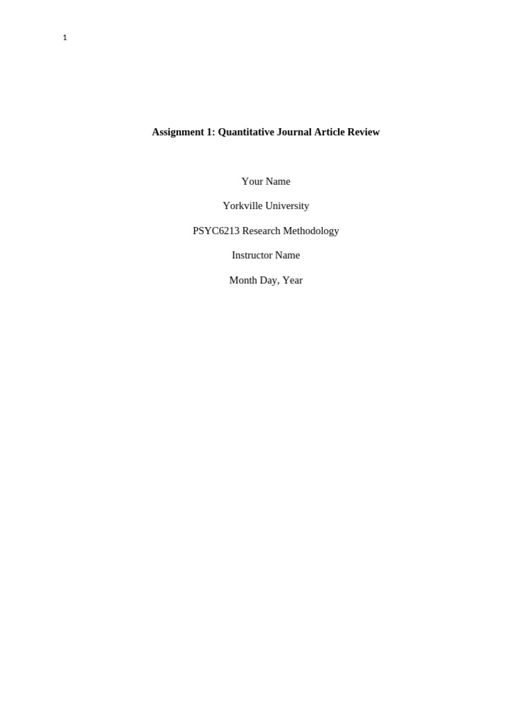 Quantitative Journal Article Review Guide | PDF | Validity (Statistics ...