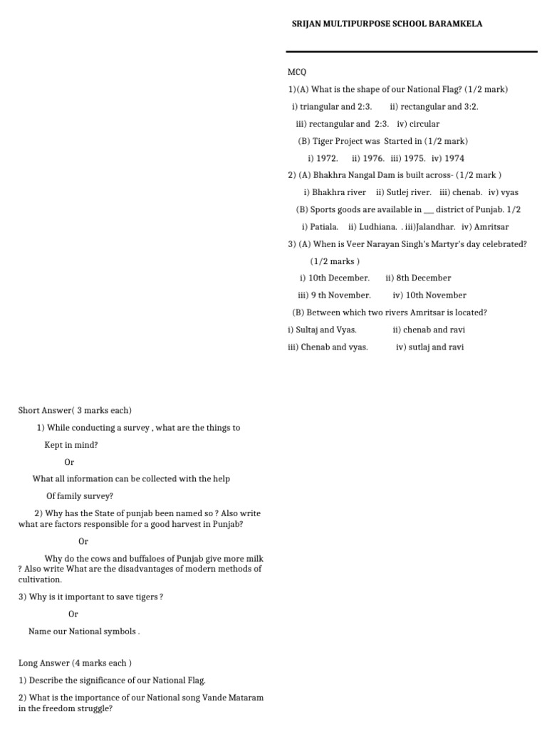 SST Class 5 Board | PDF