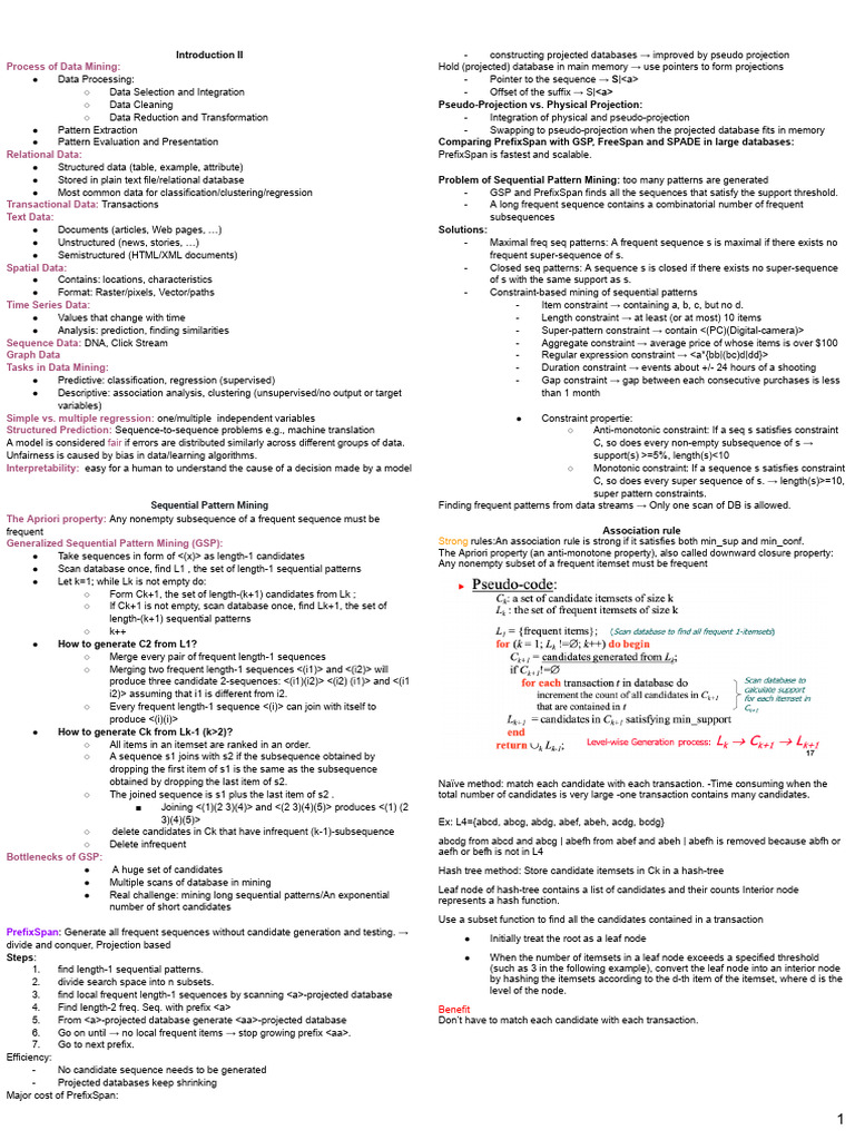 Cheat Sheet Data Mining | PDF | Sampling (Statistics) | Information Science