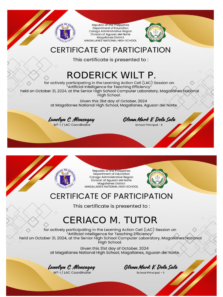 Ai Lac Certificate | PDF