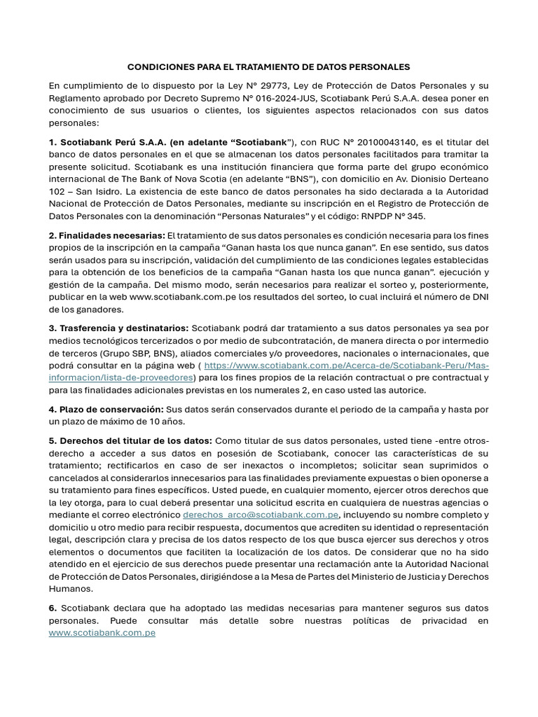 Condiciones para TDP - VF | PDF