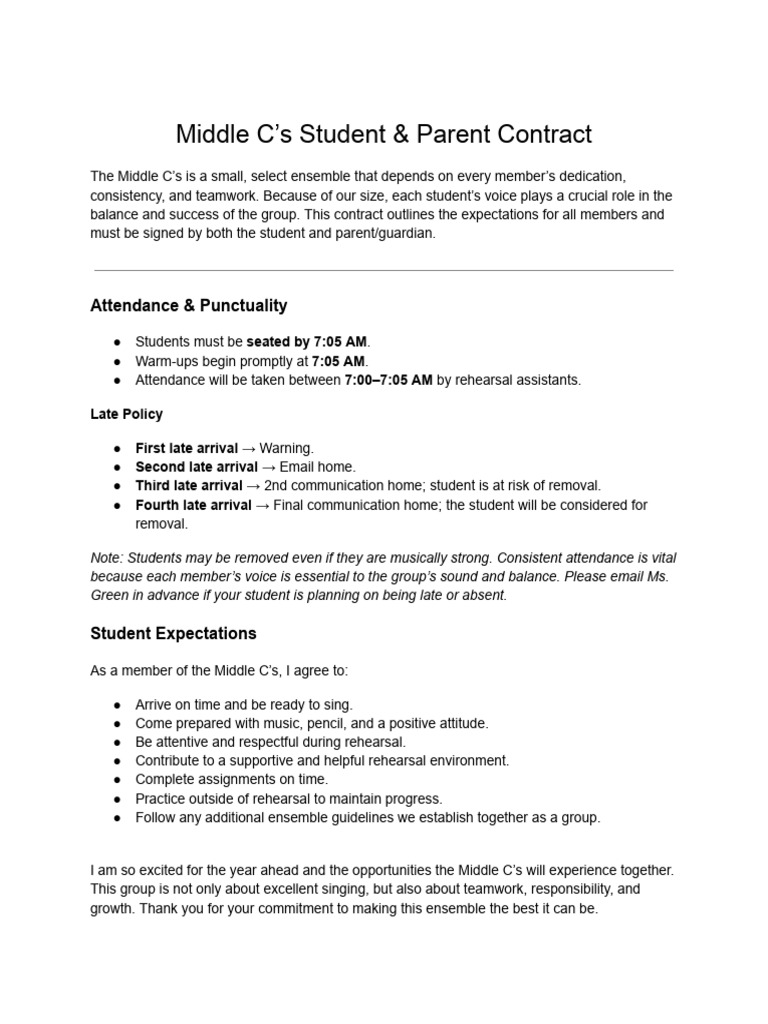 Attendance Contract | PDF