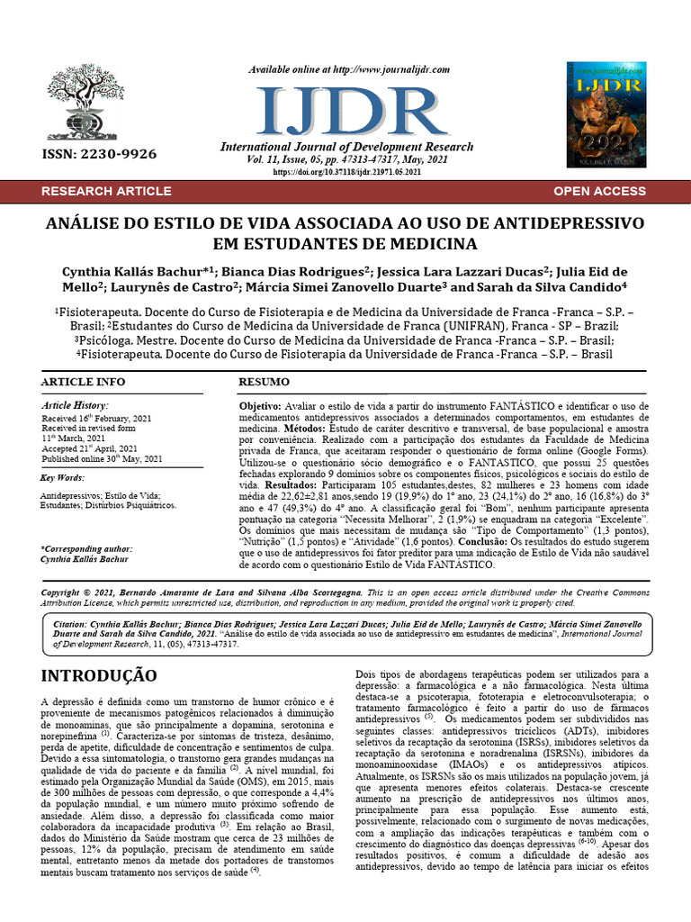 Cl Okpublicado Análise Do Estilo de Vida Associada Ao Uso de ...