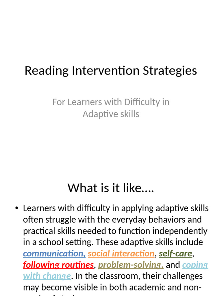 Effective Reading Interventions for Struggling Learners | PDF | Reading ...