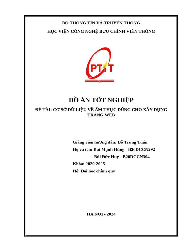 Bia Bao Cao Do An | PDF