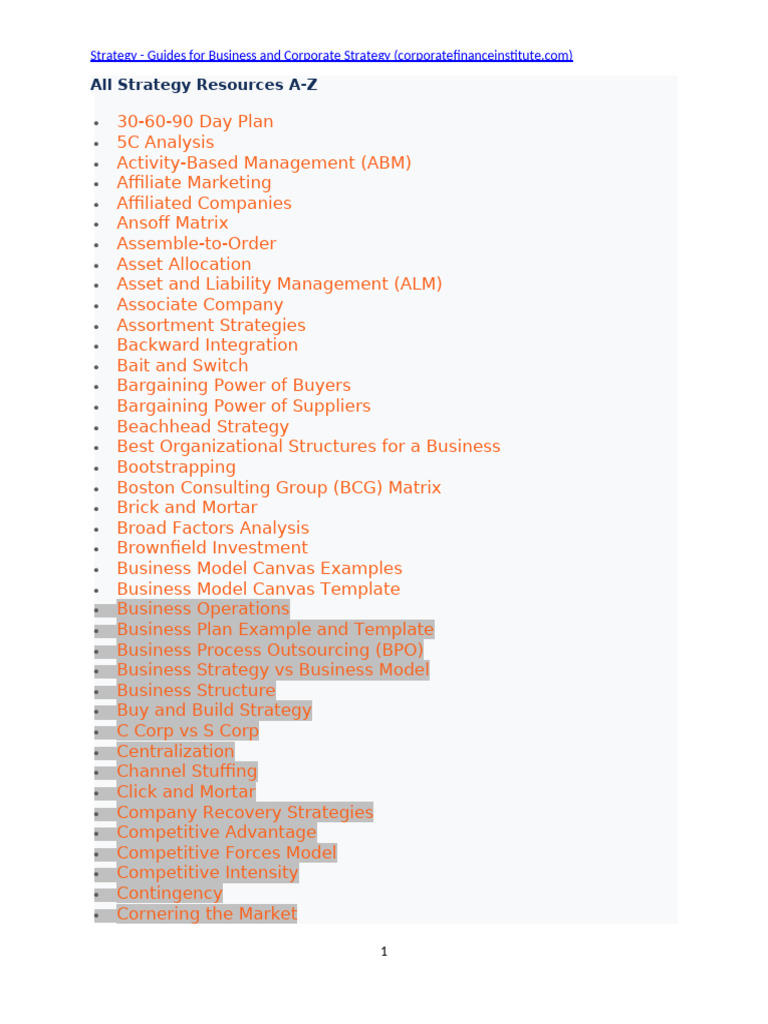 Comprehensive Business Strategy Guide | PDF | S Corporation | Limited ...
