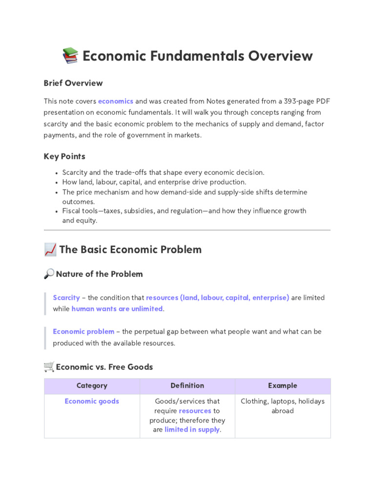 Economic Fundamentals Explained | PDF | Economic Equilibrium ...