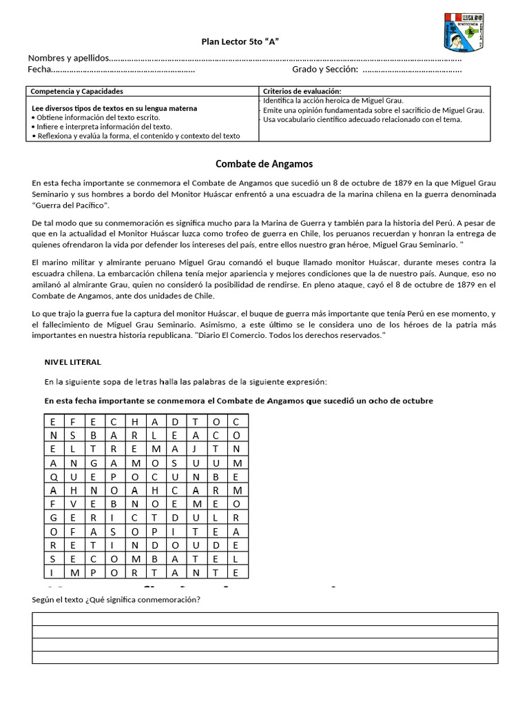 Plan Lector 5to | PDF | Guerra Naval