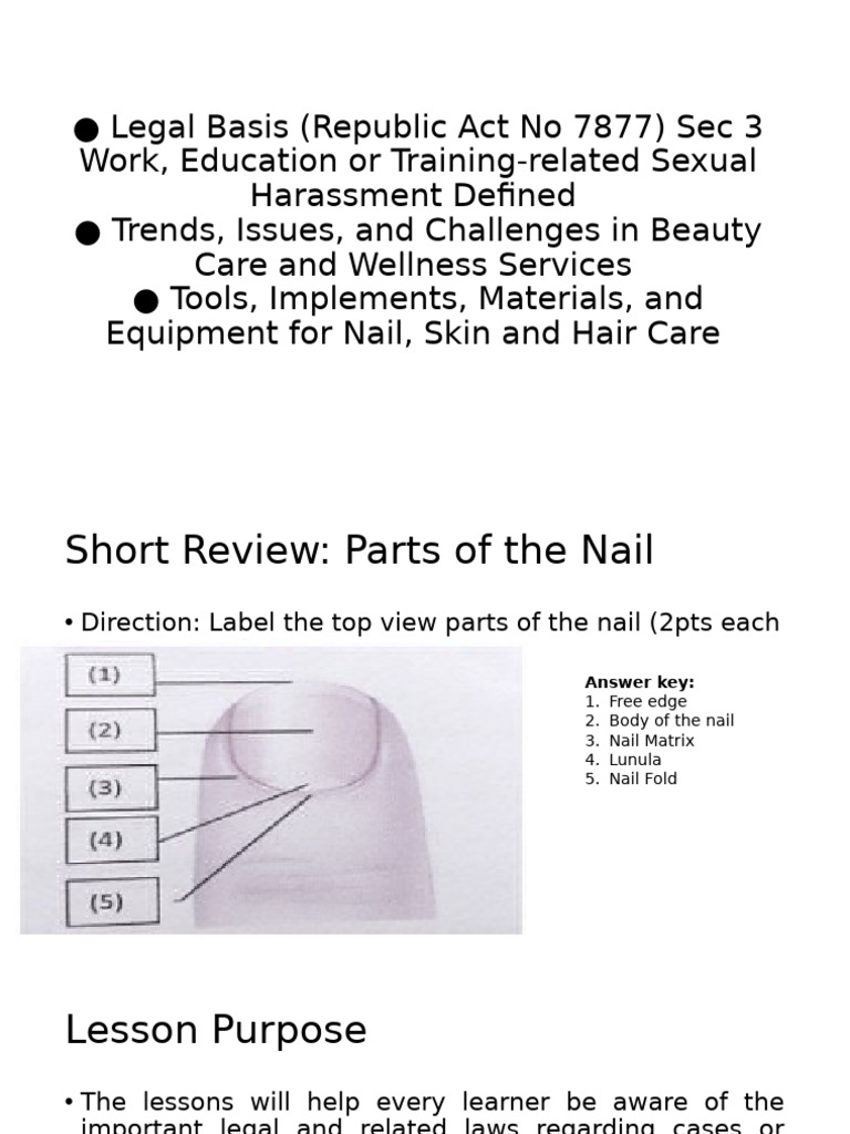 Beauty Care Laws and Service Challenges | PDF | Nail (Anatomy) | Hair Care