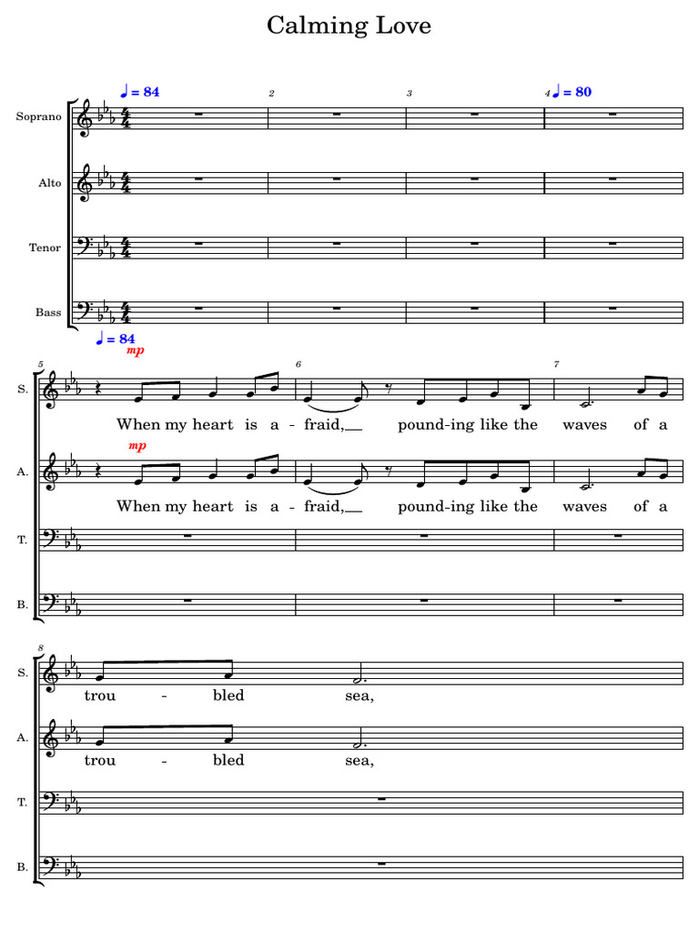 Calming Love SATB | PDF | Musical Compositions | Pitch (Music)