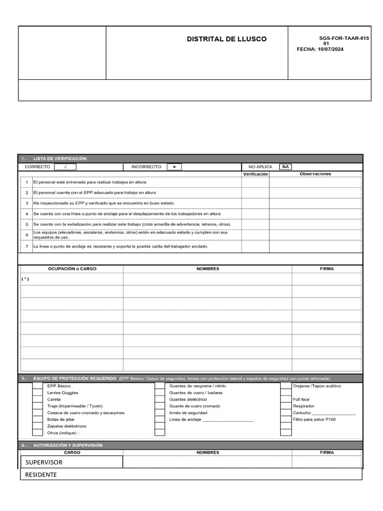 Sgs For Taar 015 | PDF