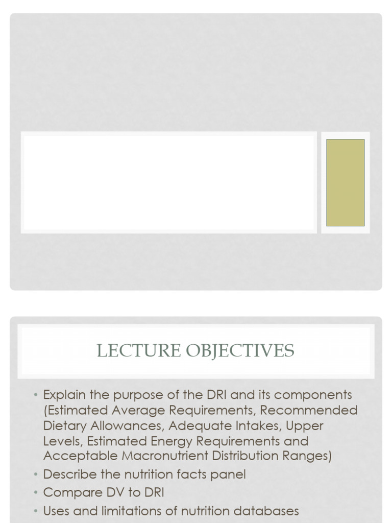 Understanding Dietary Reference Intakes | PDF | Nutrients | Vitamin