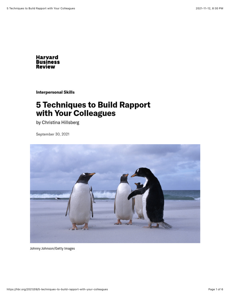 Build Rapport with Colleagues: 5 Tips | PDF | Conversation ...