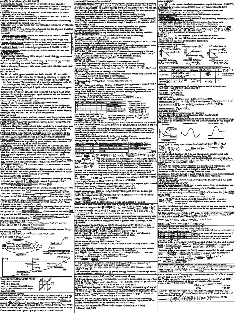 Chem 1110 Final Exam Cheat Sheet | PDF | Branches Of Thermodynamics ...