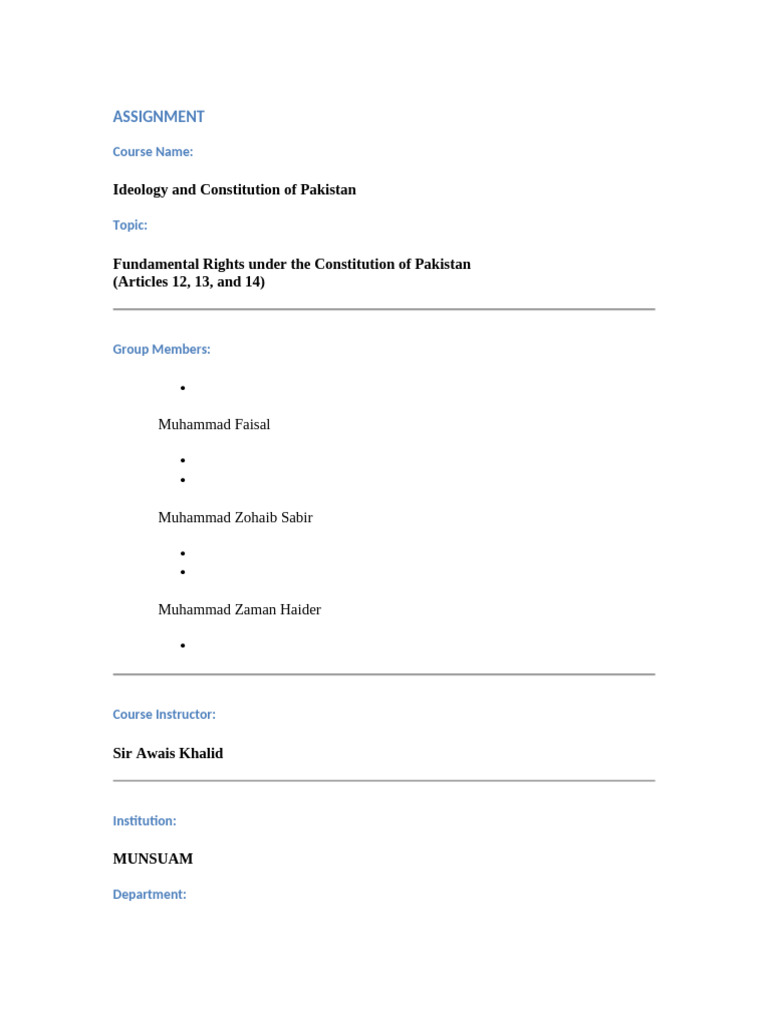 Articles_12_13_14_Constitution_of_Pakistan | PDF | Torture | Double ...