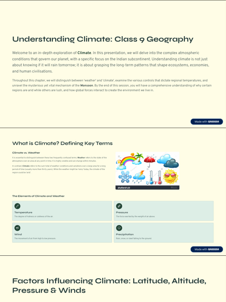 Climate Insights for Class 9 Geography | PDF | Monsoon | Wound