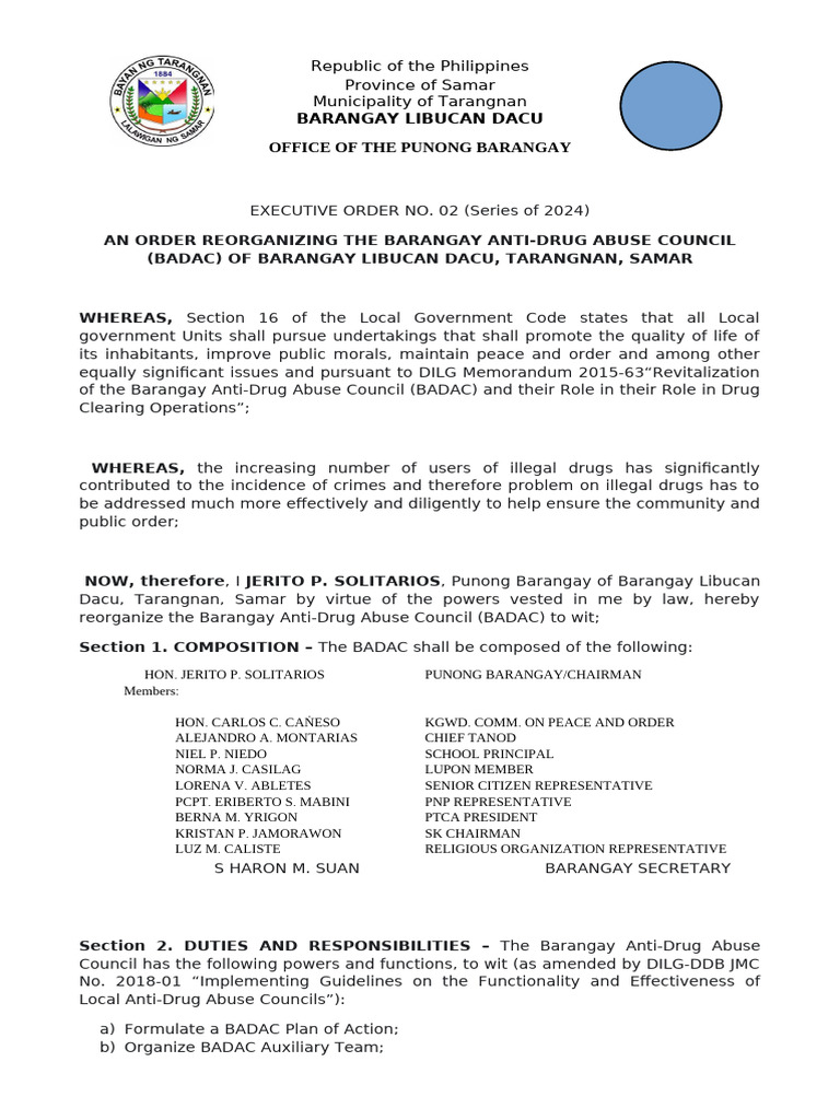 EO_BADAC | PDF | Substance Abuse