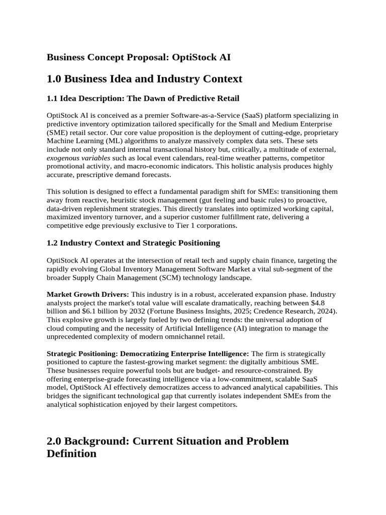 Business Concept Proposal | PDF | Artificial Intelligence ...