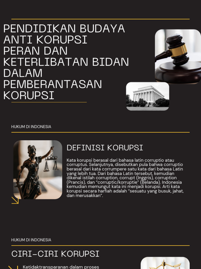 Hitam Clean Minimal Presentasi Hukum Di Indonesia | PDF