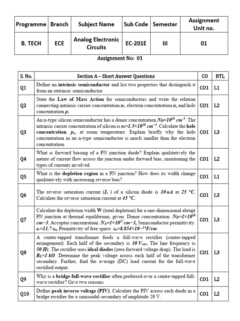 AEC-1 | PDF | Rectifier | P–N Junction