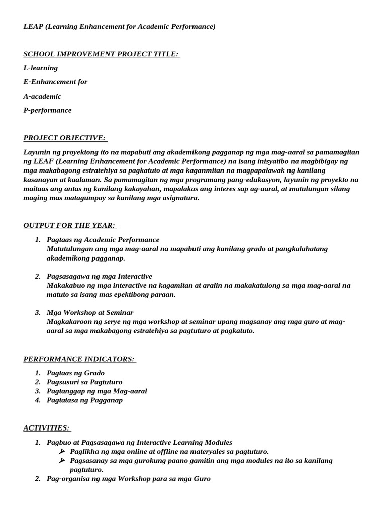 YES SIP - LEAP | PDF