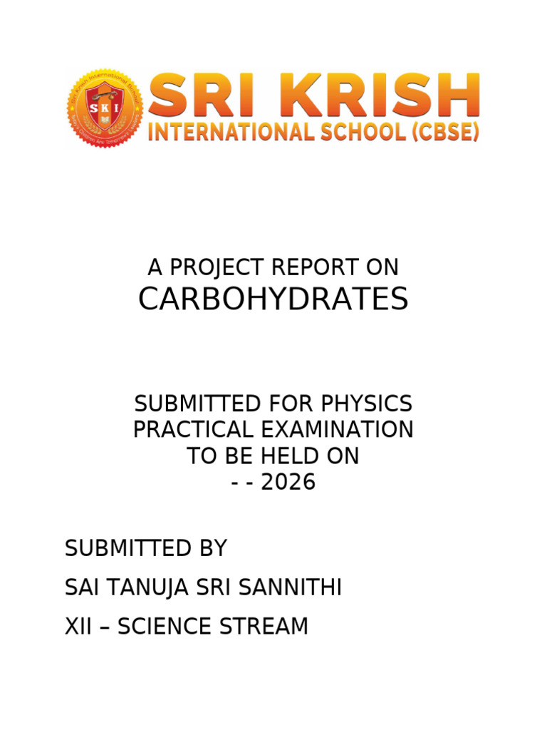 Chem Project | PDF | Carbohydrates | Polysaccharide