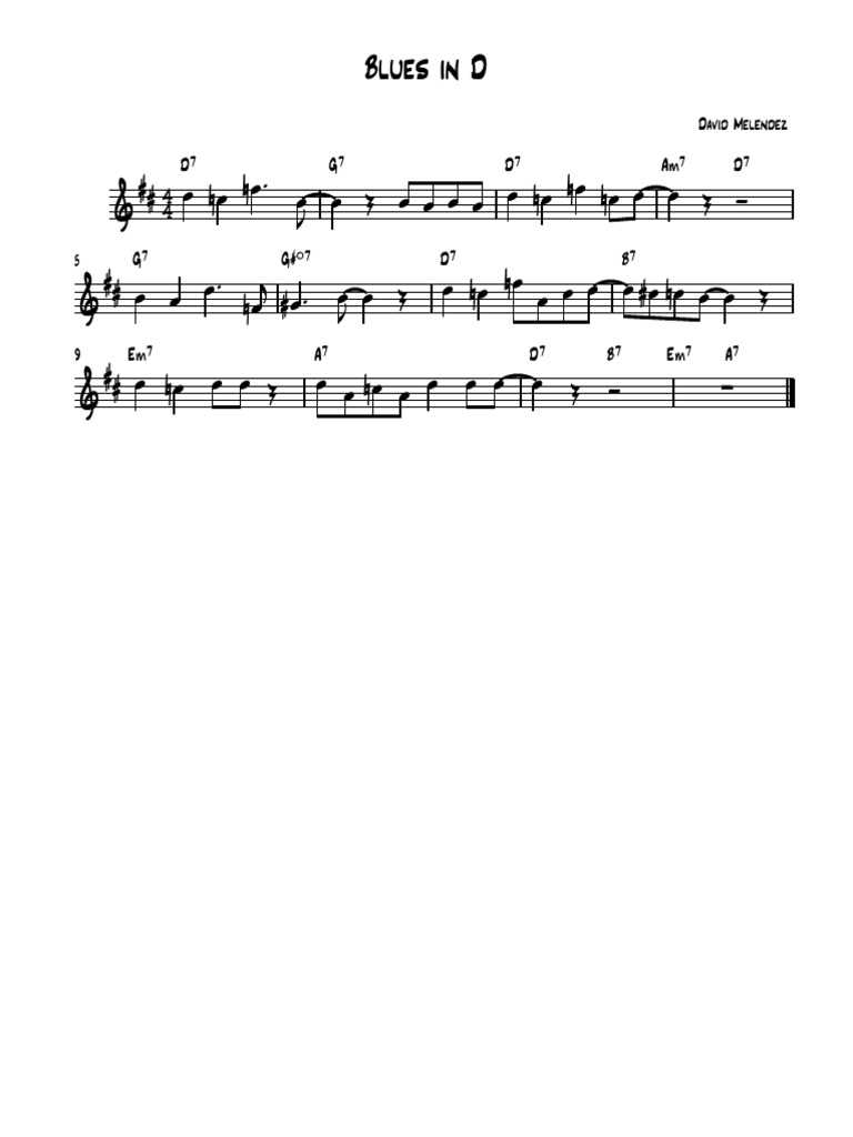 Blues in D Big Band.sib 6 - Full Score | PDF