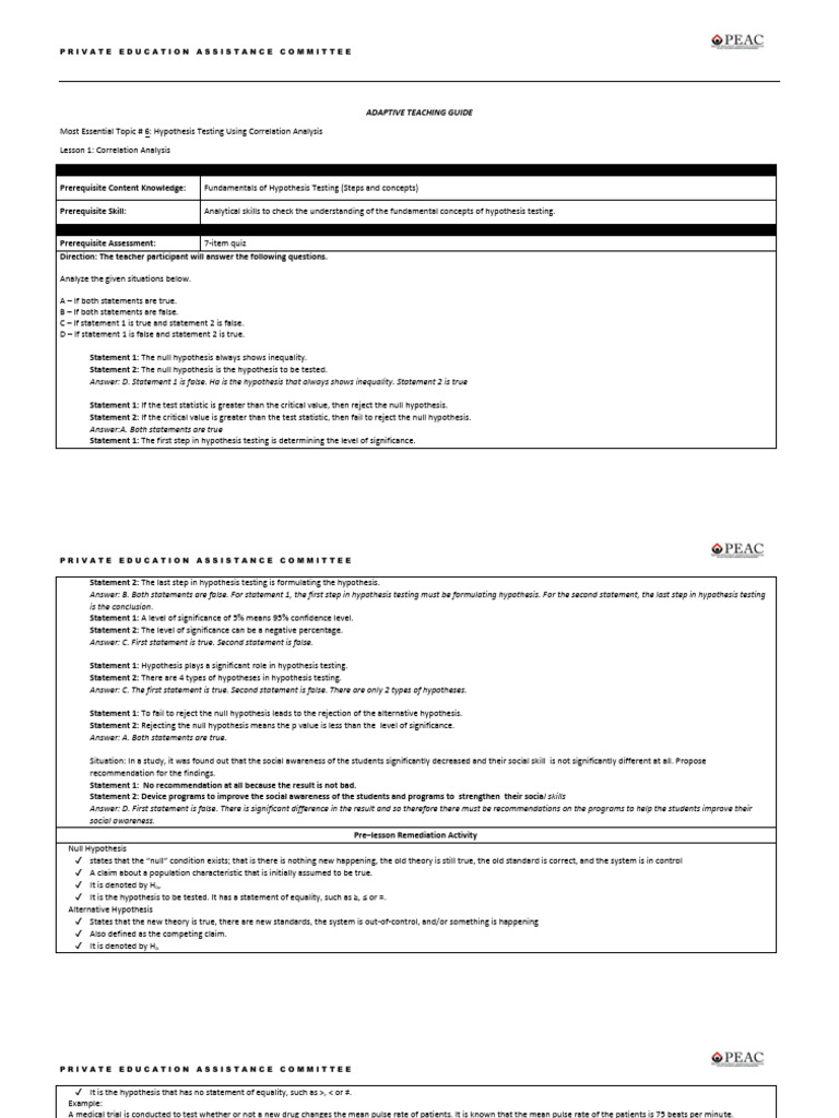6_Current Curriculum - Correlation Analysis | PDF | Hypothesis | P Value