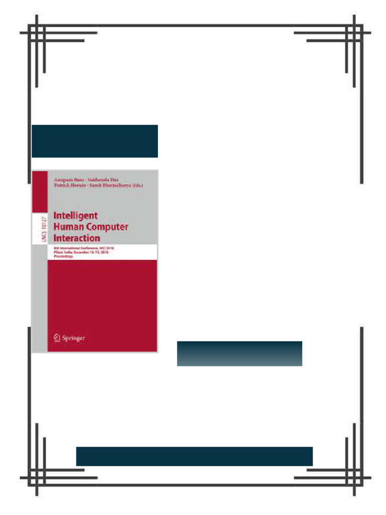 Intelligent Human Computer Interaction 8th International Conference IHCI 2016 Pilani India ...