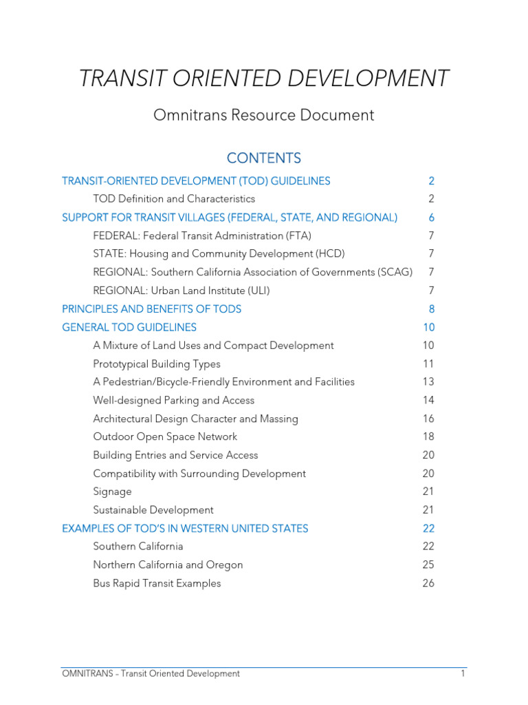 Transit Oriented Development Resource Omnitrans | PDF | Street ...
