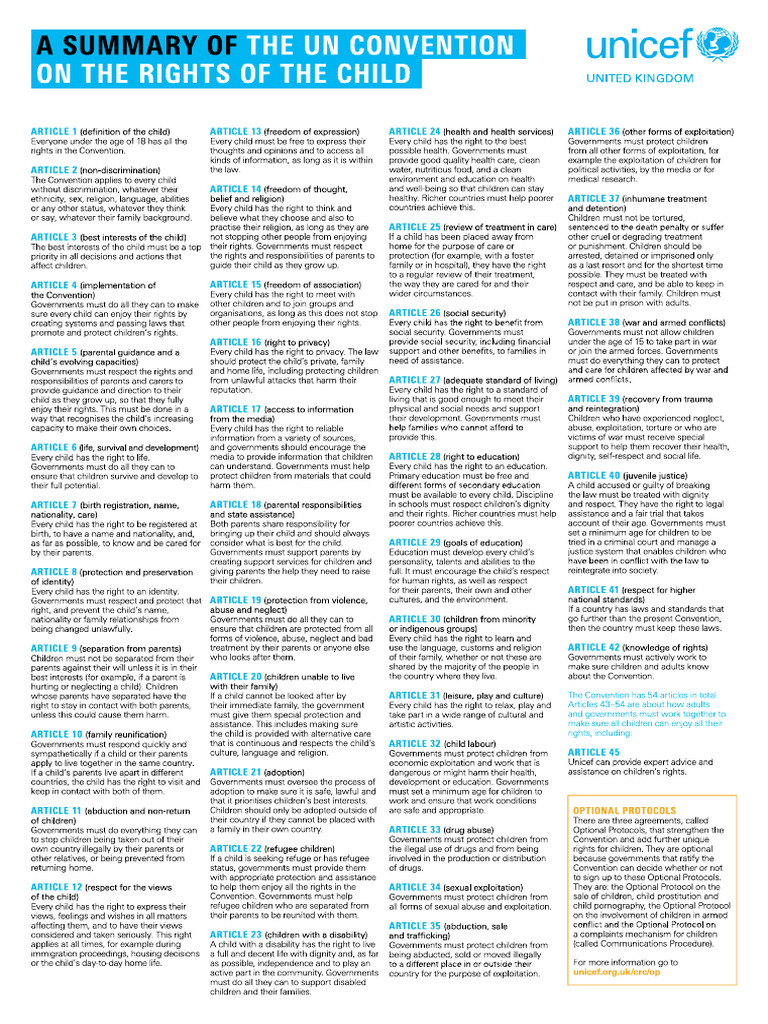 Summary of UNCRC | PDF