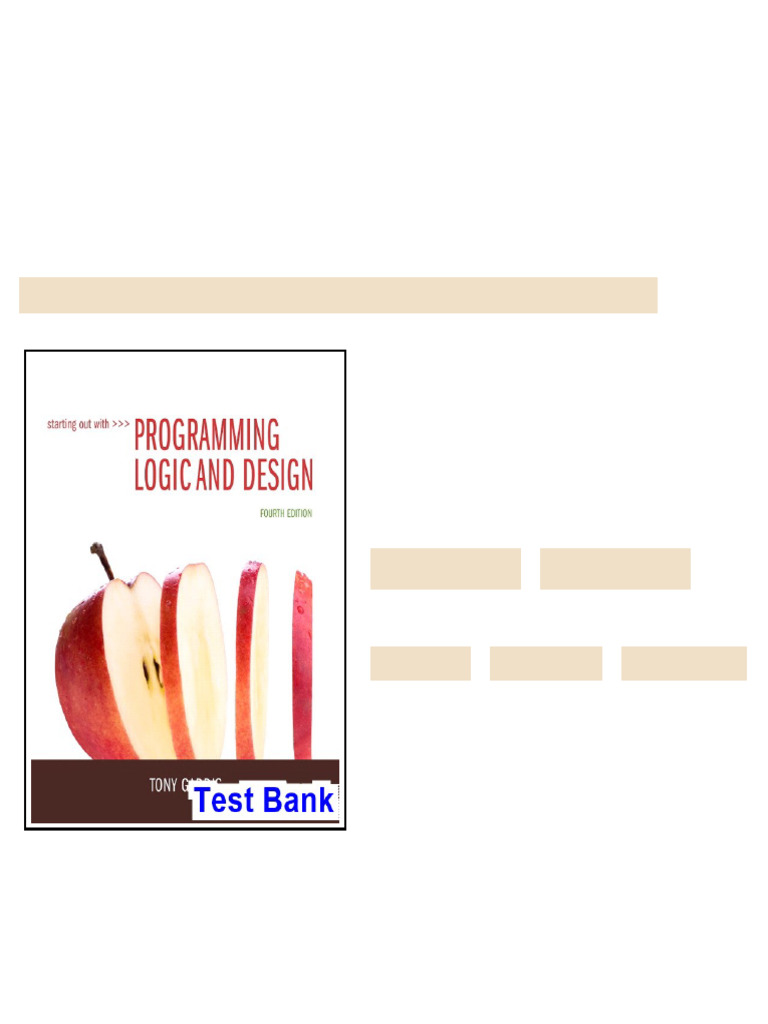 Starting Out with Programming Logic and Design 4th Edition Tony Gaddis ...
