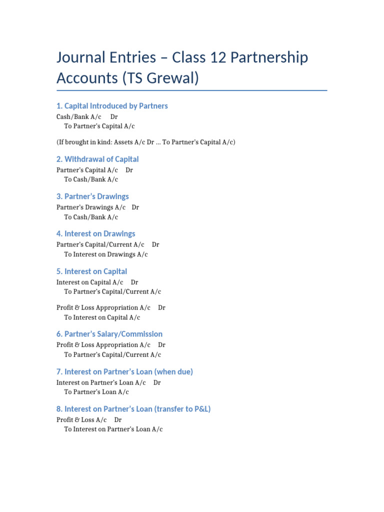 Partnership Journal Entries | PDF