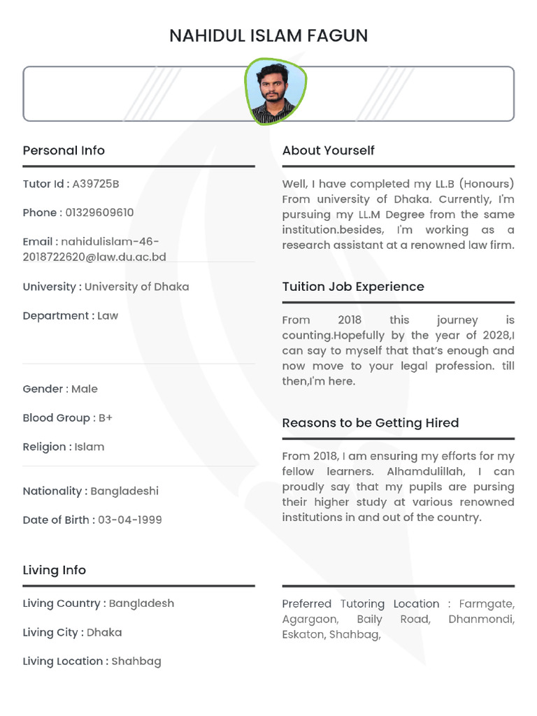 Nahidul Islam Fagun's Long CV | PDF