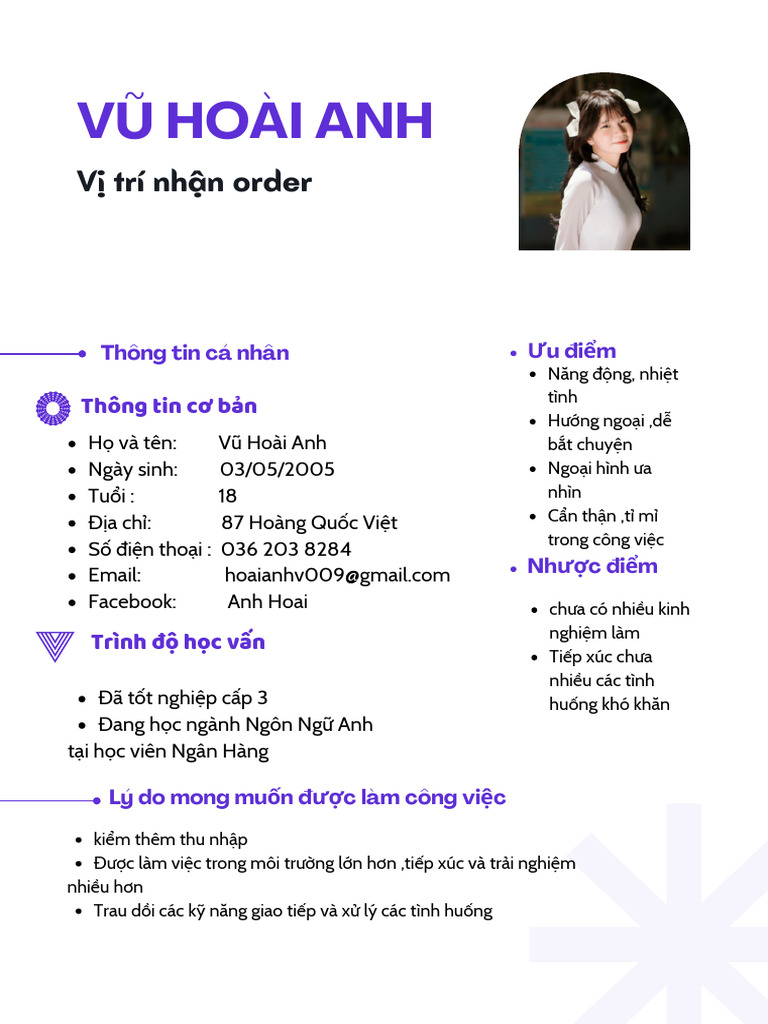 Purple White Bold Modern Digital Marketer CV | PDF