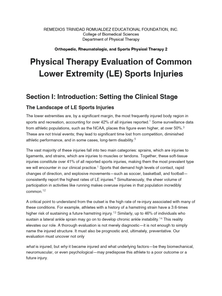 Lower Extremity Sports Injury Evaluation | PDF | Knee | Ankle